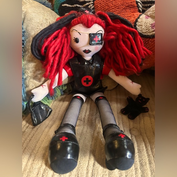 Toys | Patty Paine Rag Doll Plush Hot Topic Rare Gothic Nurse Red ...